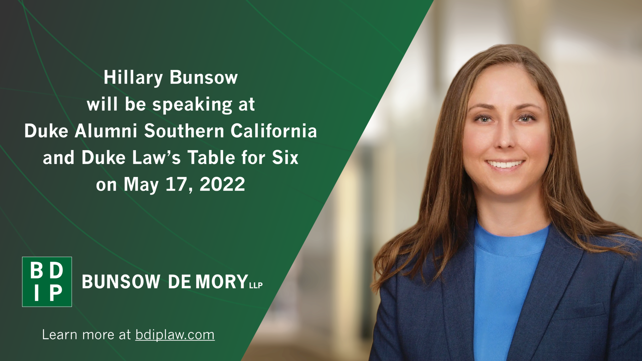 Hillary Bunsow Speaking at Duke Southern California’s Table for Six on ...